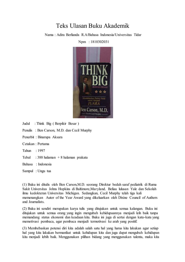 Teks ulasan buku akademik | PDF