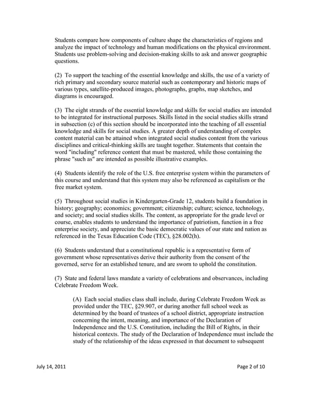 TEKS World Geography Studies 2011 2012 | DOCX | Geography | Science