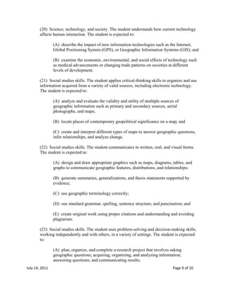TEKS World Geography Studies 2011 2012 | DOCX