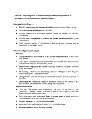 Tektronix case study assignment | DOC