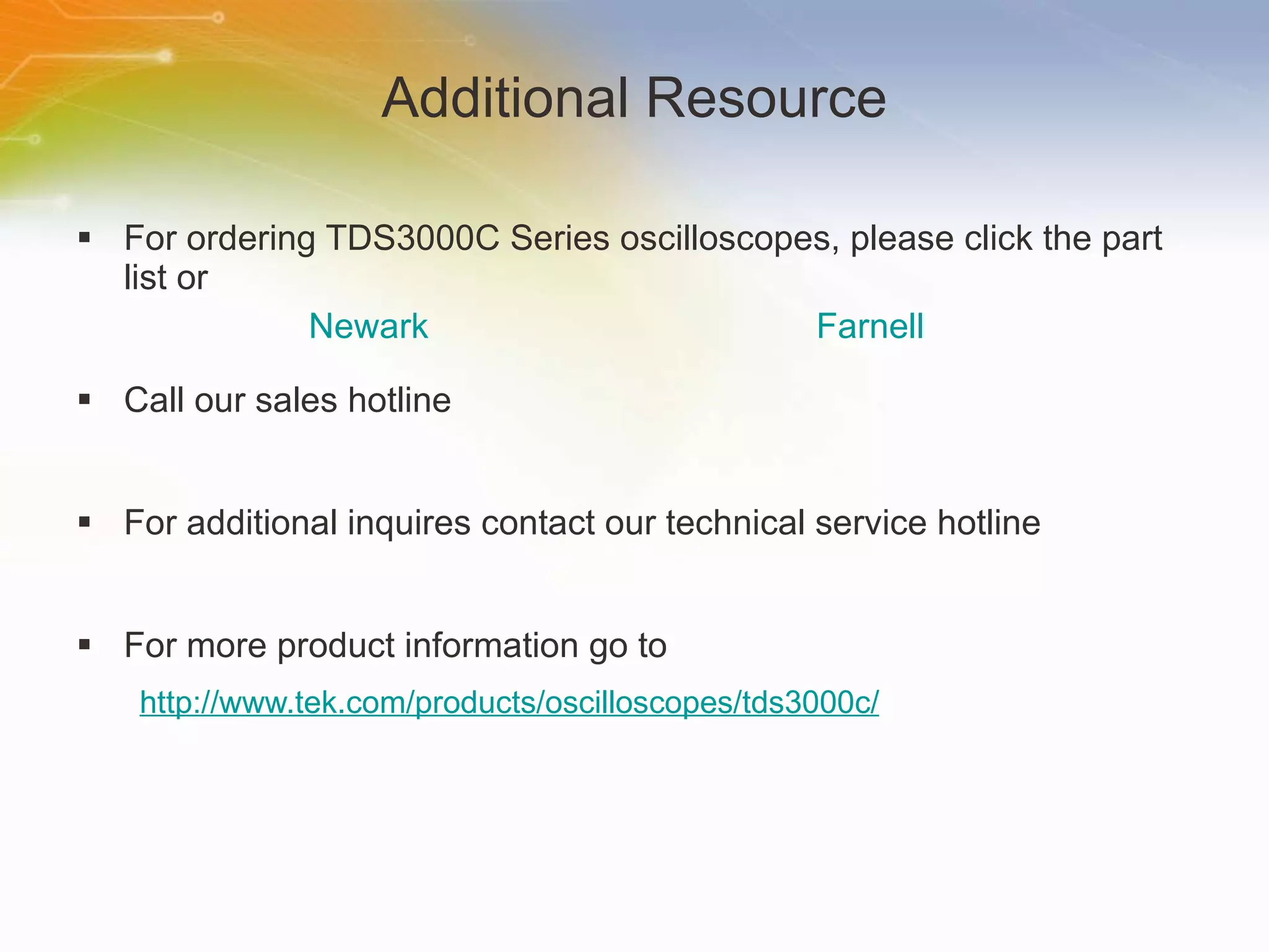 TDS3000C Digital Phosphor Oscilloscopes | PPT