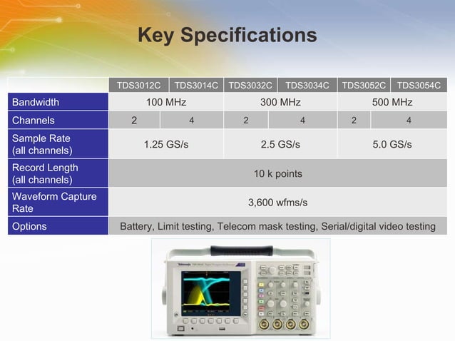 TDS3000C Digital Phosphor Oscilloscopes | PPT | Computer Peripherals ...