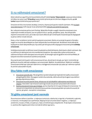 Kurrikula me zgjedhje ne arsimin fillor EMOCIONET (kompetenca personale ...