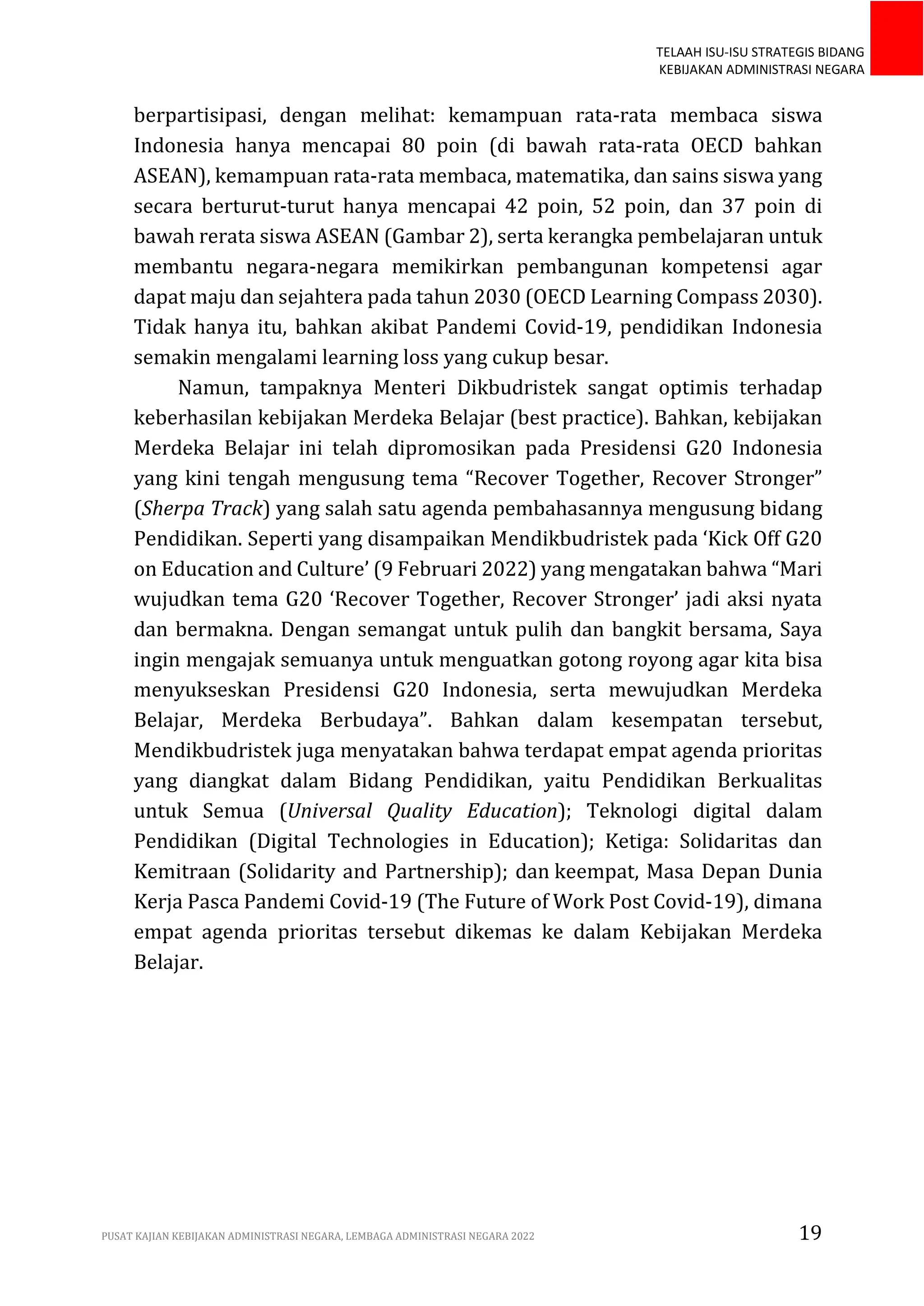 Telaah Isu Strategis Bidang Administrasi Negara | PDF