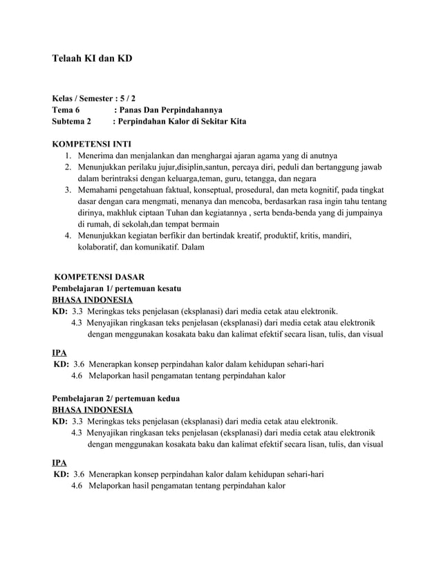Telaah KI dan KD sub 2 tema Kelas 5 .pdf