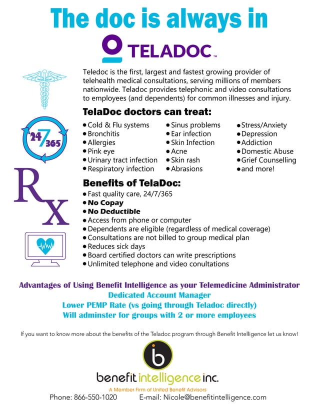 Benefit Intelligence Telemedicine Offering - Teladoc | PDF