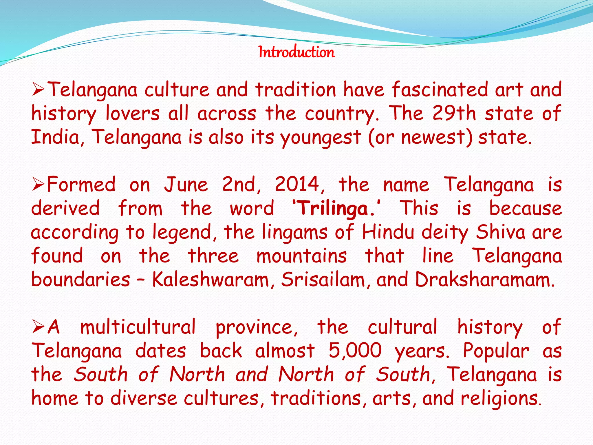 Telangana culture-and-tradition | PPTX