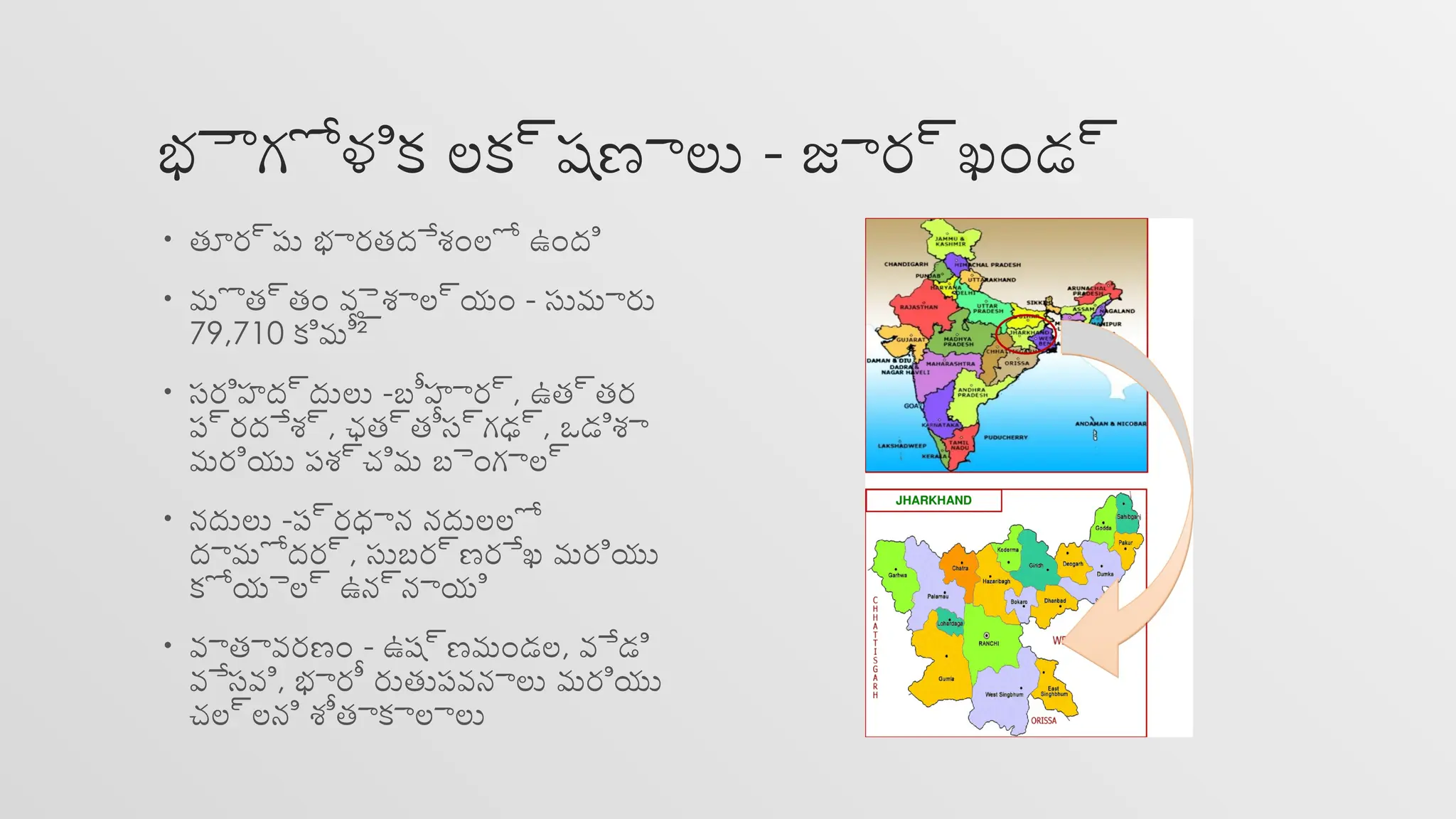 Telangana-Jarkhand states geographic profile | PPTX