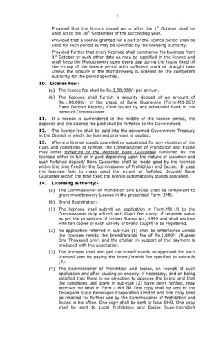 Telangana micro-brewery-rules-20151 | PDF
