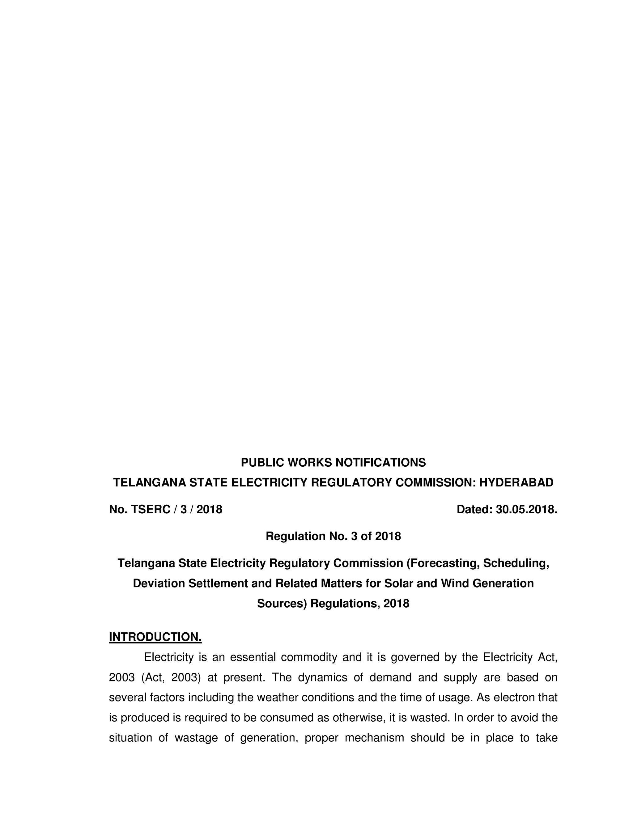 Telangana State Electricity Regulatory Commission Forecasting