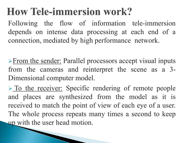 Tele immersion | PPTX