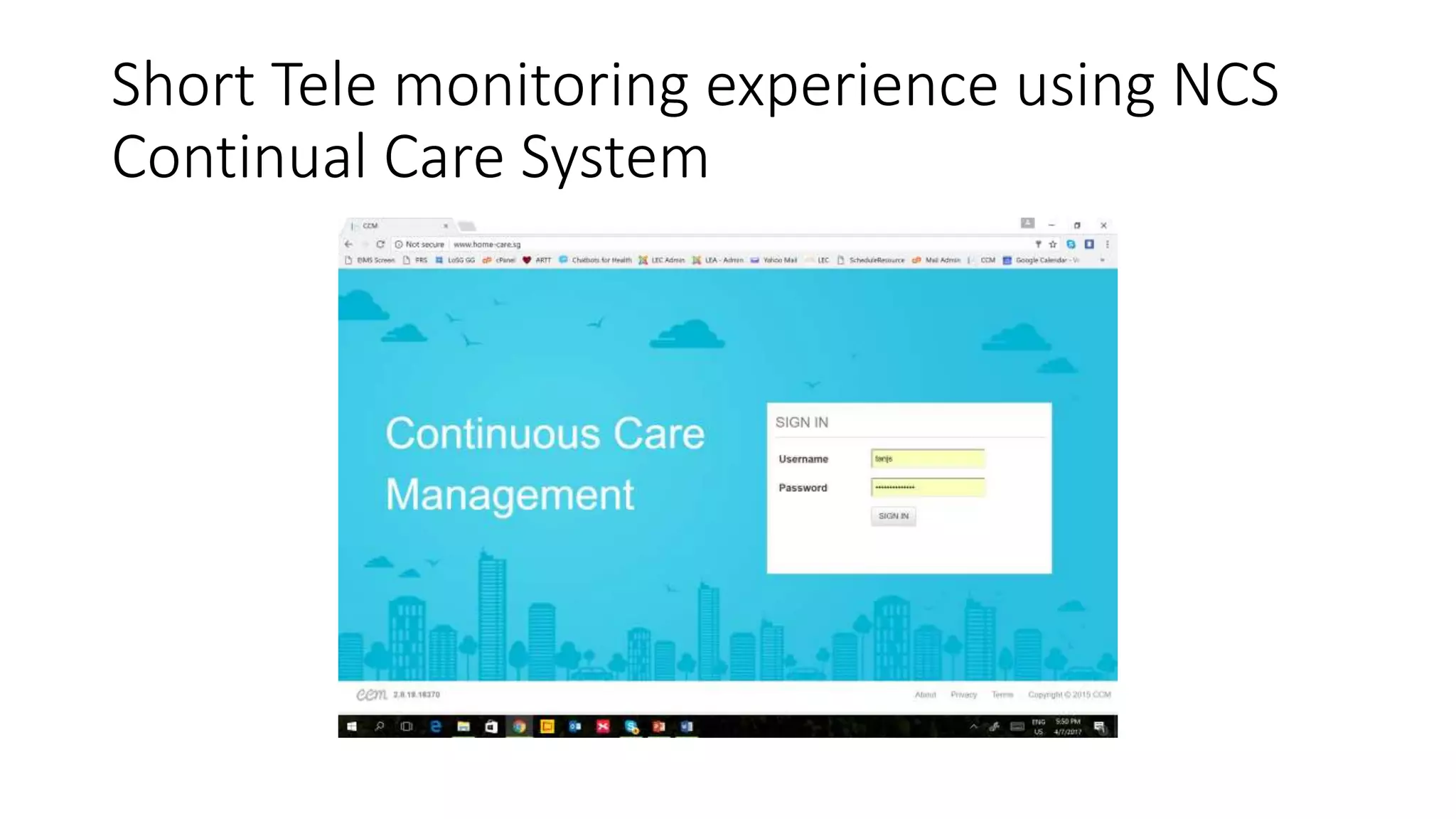 Tele monitoring system in the community and future possibilities | PPT