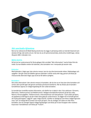 Tele2 Bruksanvisning Se | PDF