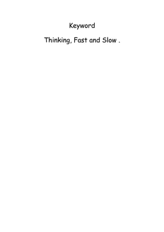 TELECHARGER EN LIGNE' Thinking, Fast and Slow | PDF