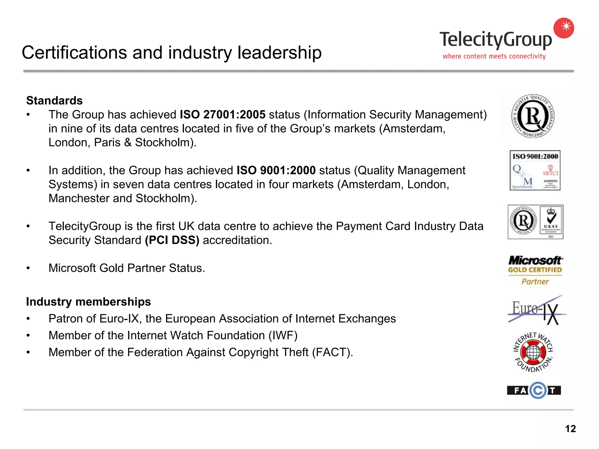 Telecity Group Corporate Overview 2009 | PPT