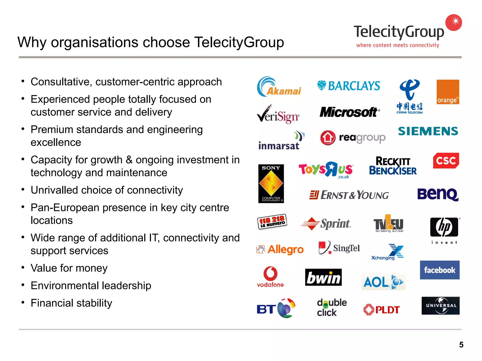 Telecity Group Corporate Overview 2009 | PPT