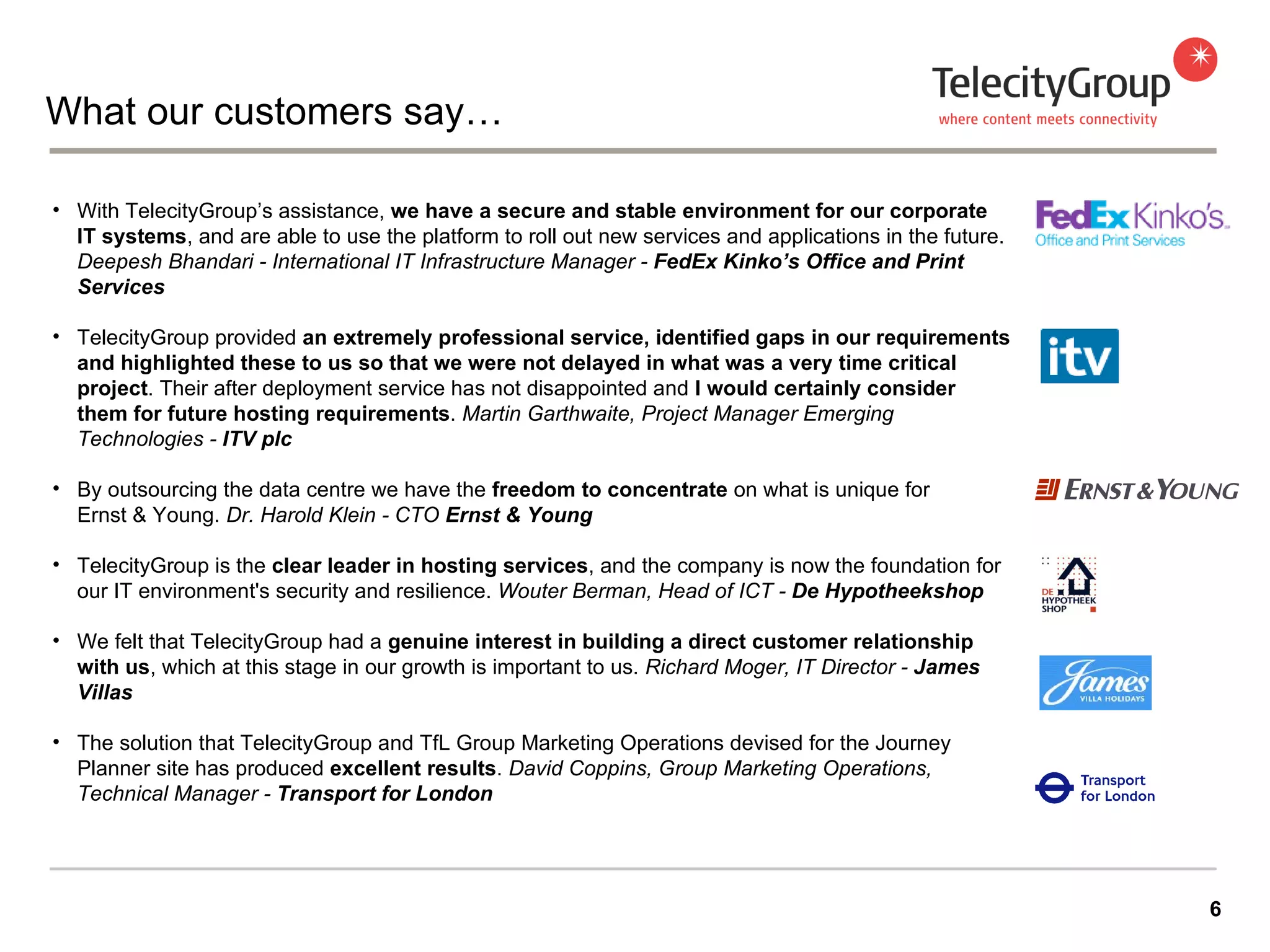 Telecity Group Corporate Overview 2009 | PPT