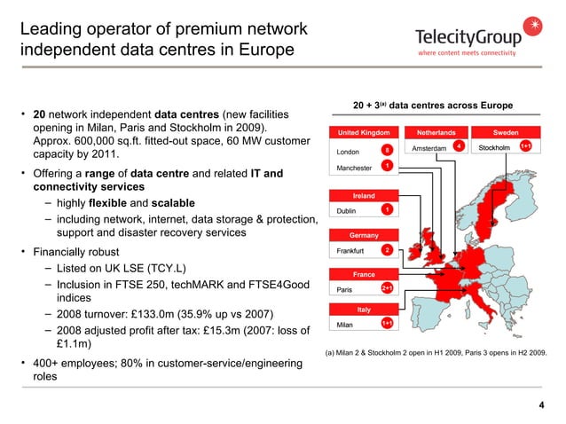 Telecity Group Corporate Overview 2009 | PPT