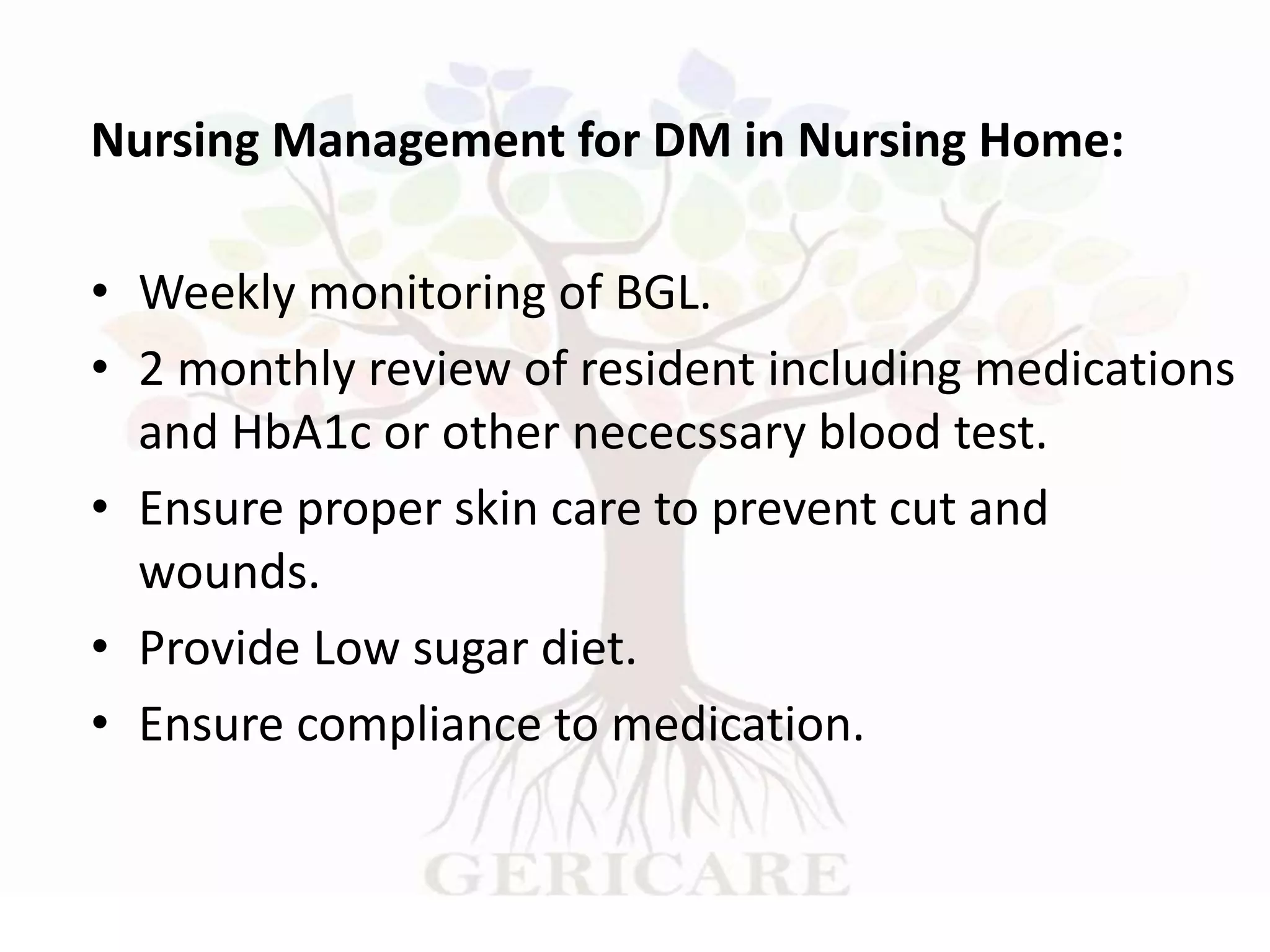 Diabetes Care in Nursing Homes | PPTX