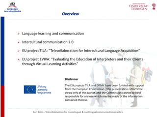 Kurt Kohn (2014). Telecollaboration for monolingual & multilingual ...