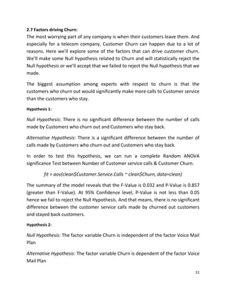 Business insights Evaluation of a Telecom client dataset using R | PDF ...