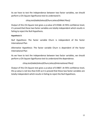 Business insights Evaluation of a Telecom client dataset using R | PDF ...