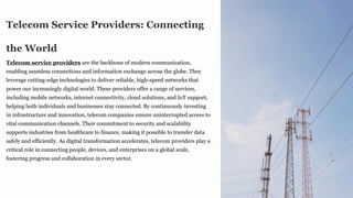 Telecom Service Providers | Telecommunication Services | PPT