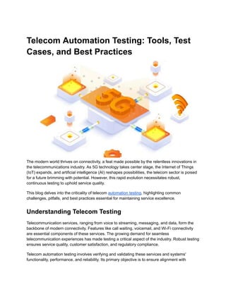 Telecom Automation Testing_ Tools, Test Cases, and Best Practices.pdf