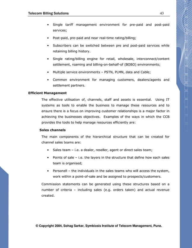 Telecom Billing Solutions By Sohag Sarkar | PDF