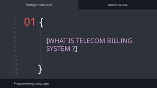 TELECOM BILLING SYSYTEM.pptx USED FOR C PROGRAMMING | PPTX