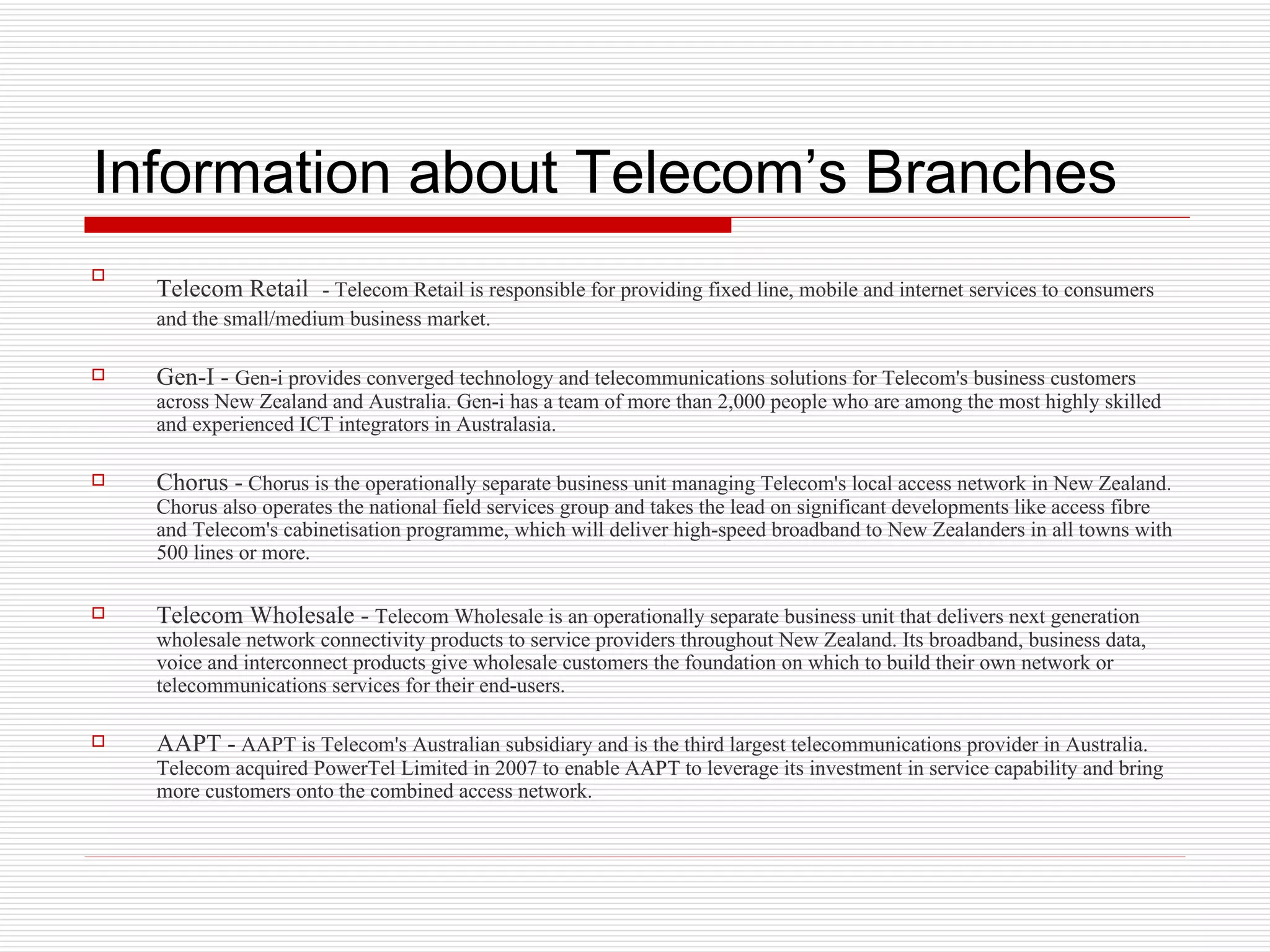 Telecom, business studies | PPT