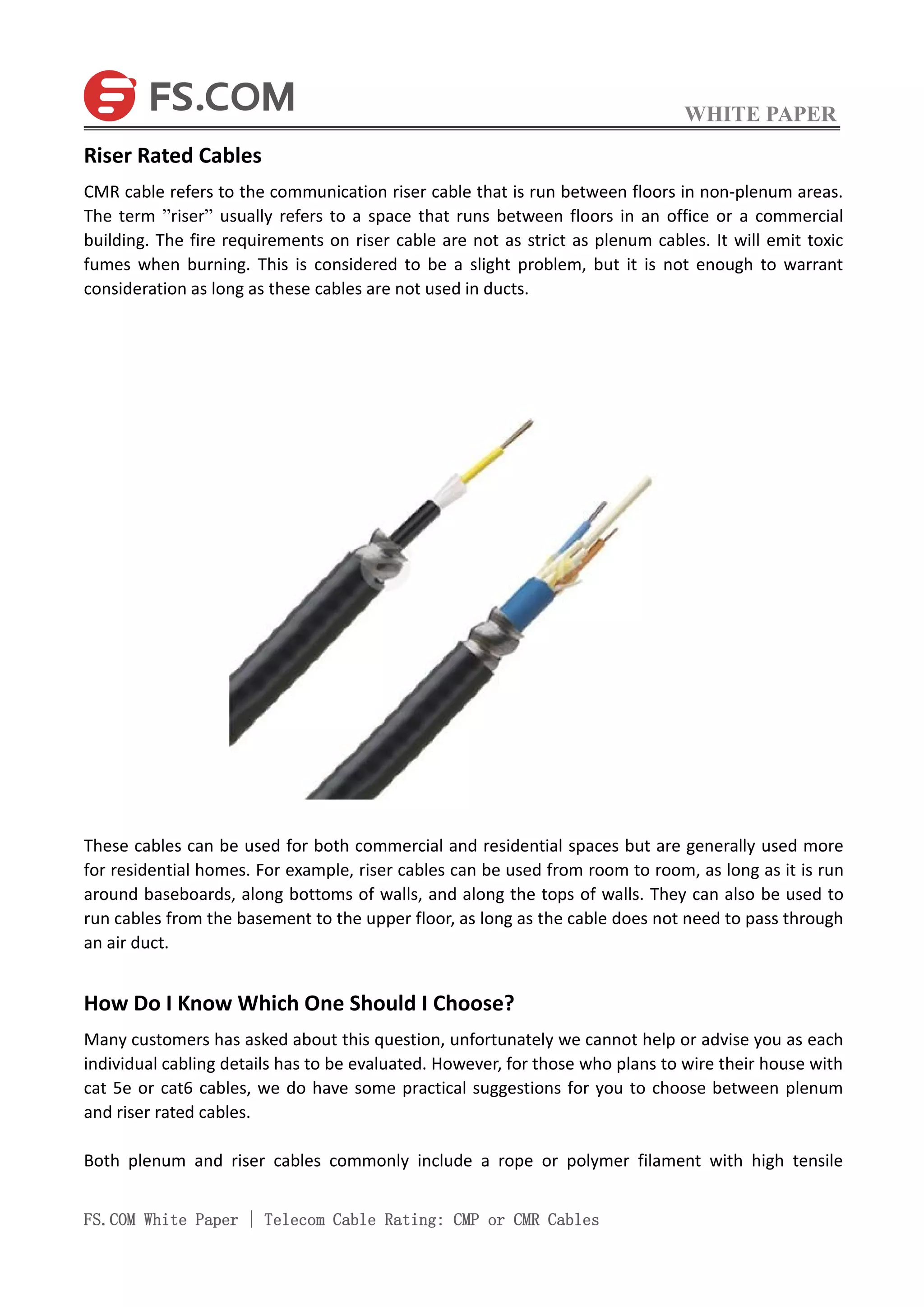 Telecom cable – rating cmp or cmr cables | PDF
