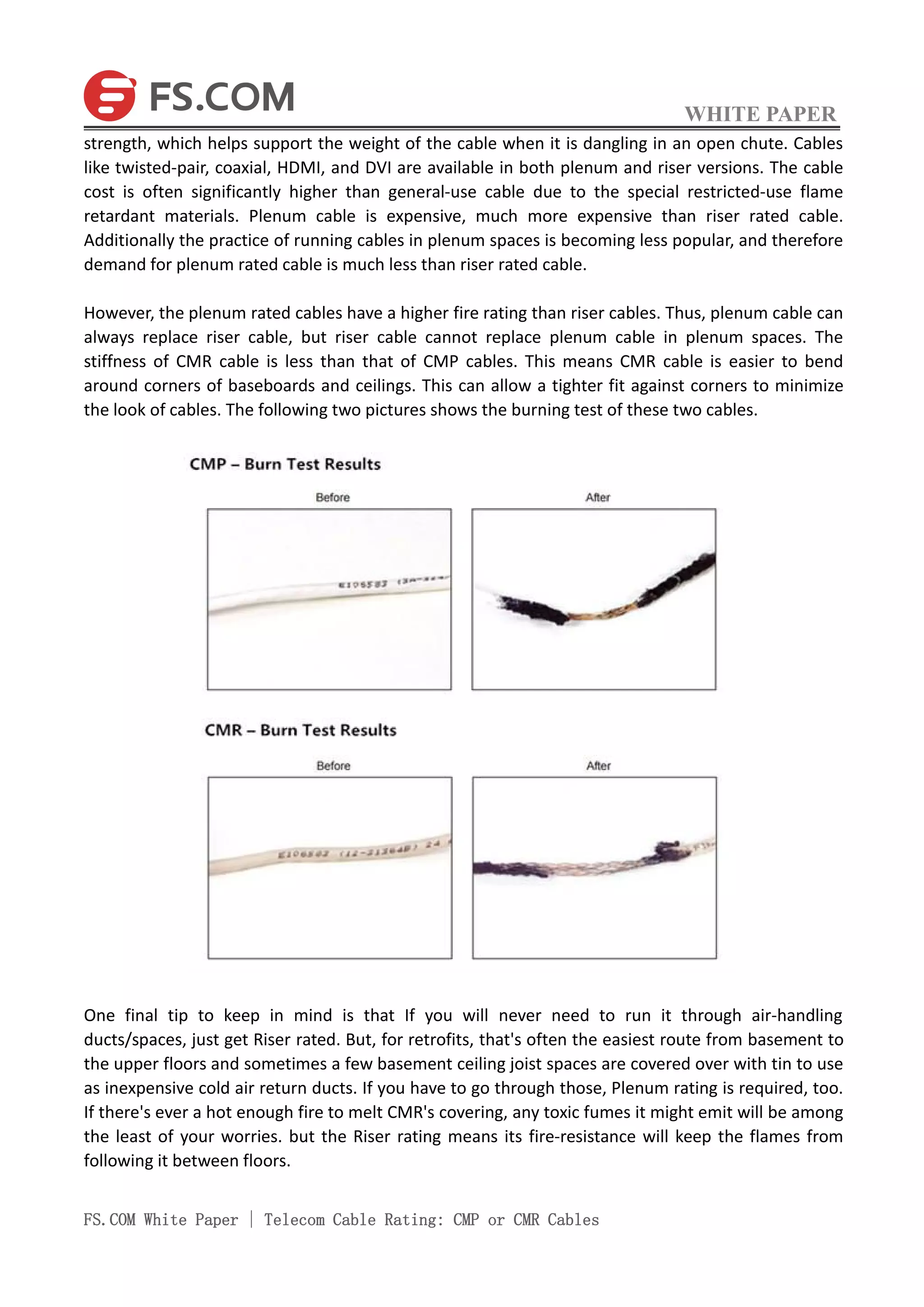 Telecom cable – rating cmp or cmr cables | PDF