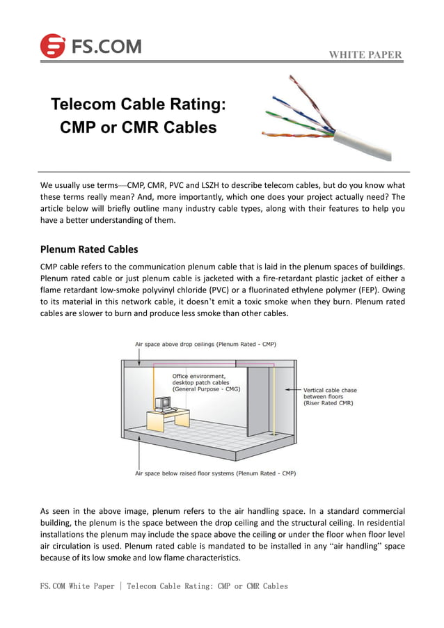Telecom cable – rating cmp or cmr cables | PDF