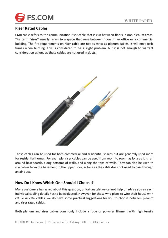 Telecom cable – rating cmp or cmr cables | PDF