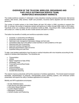 WORKFORCE MANAGEMENT HARDWARE AND SOFTWARE: BUSINESS DEVELOPMENT ...