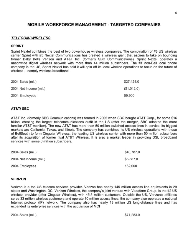 WORKFORCE MANAGEMENT HARDWARE AND SOFTWARE: BUSINESS DEVELOPMENT ...