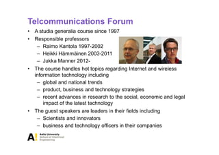 Introduction to the Telecom Forum Course | PPT