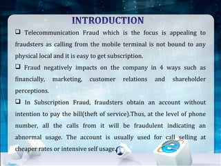 Telecom Fraud Detection - Naive Bayes Classification | PPT | Business | Business and Finance