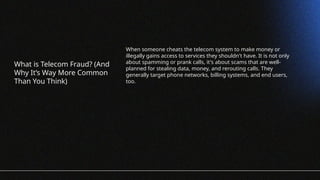 Telecom Fraud Prevention Guide | Hyperlink InfoSystem | PPTX