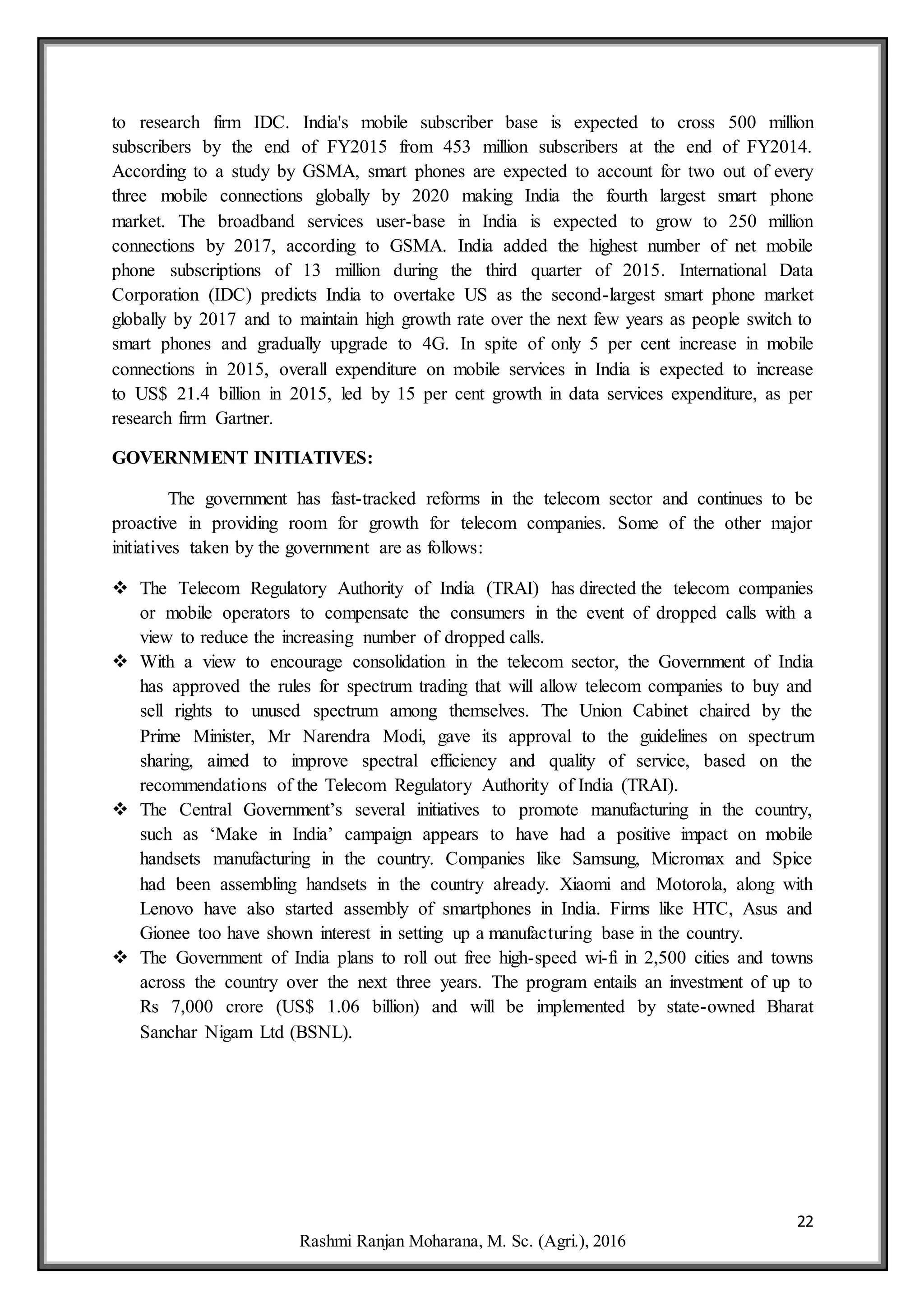 Telecom Industry in India- A Brief Review | DOCX