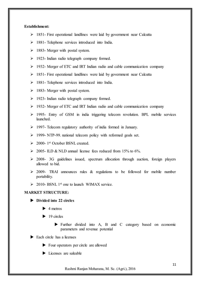 Telecom Industry in India- A Brief Review | DOCX | Computer Networking | Computing