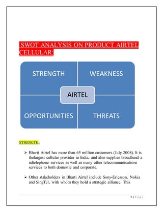 Telecom industry airtel | DOCX | Internet | Computing