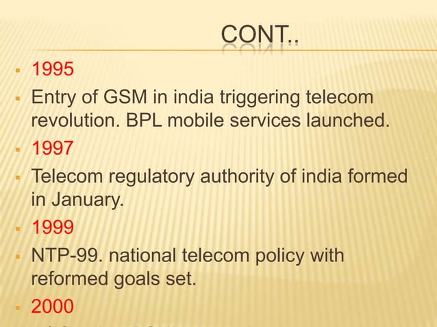 Telecom industry in india | PPTX | Phone Services | Home Utilities