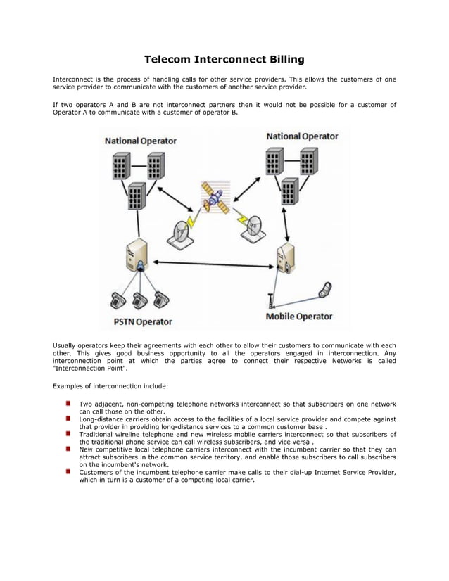 Telecom interconnect Billing Basics | PDF