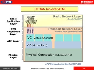 Telecom italia wcdma ran ip backhauling - tim network architecture and synchronization aspects ...