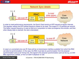 Telecom italia wcdma ran ip backhauling - tim network architecture and synchronization aspects ...