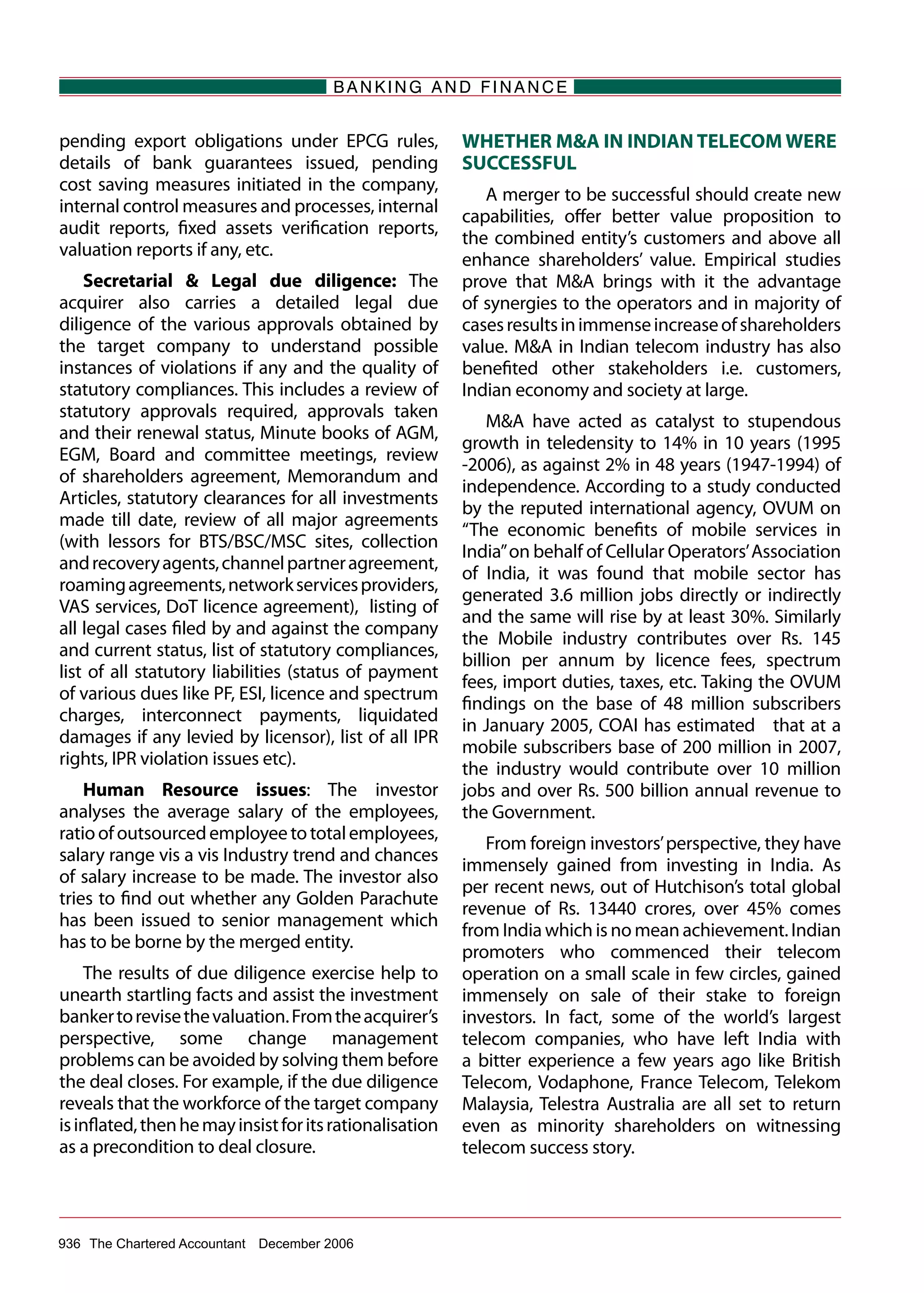 Telecom mergers & acquisitions | PDF