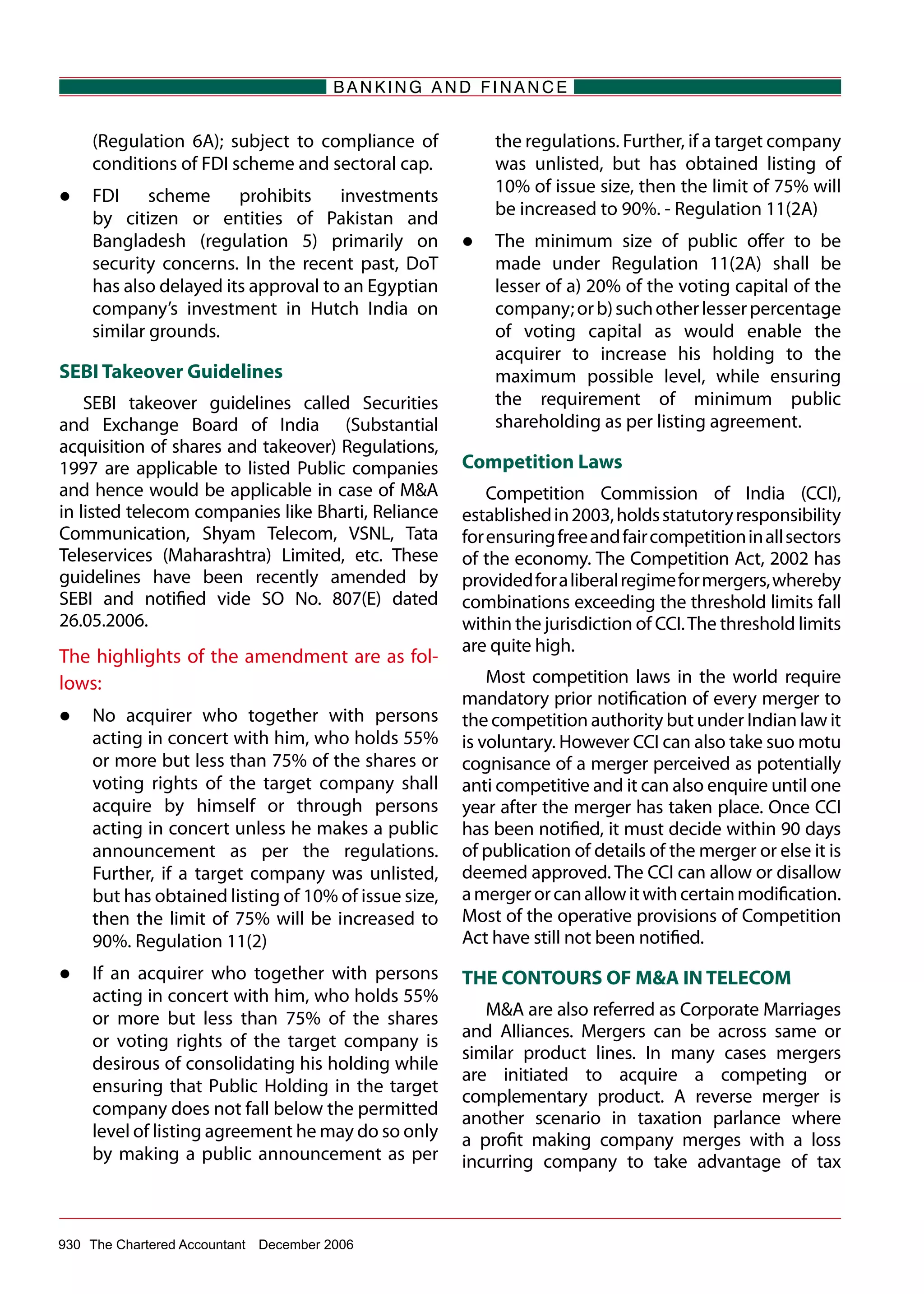 Telecom mergers & acquisitions | PDF