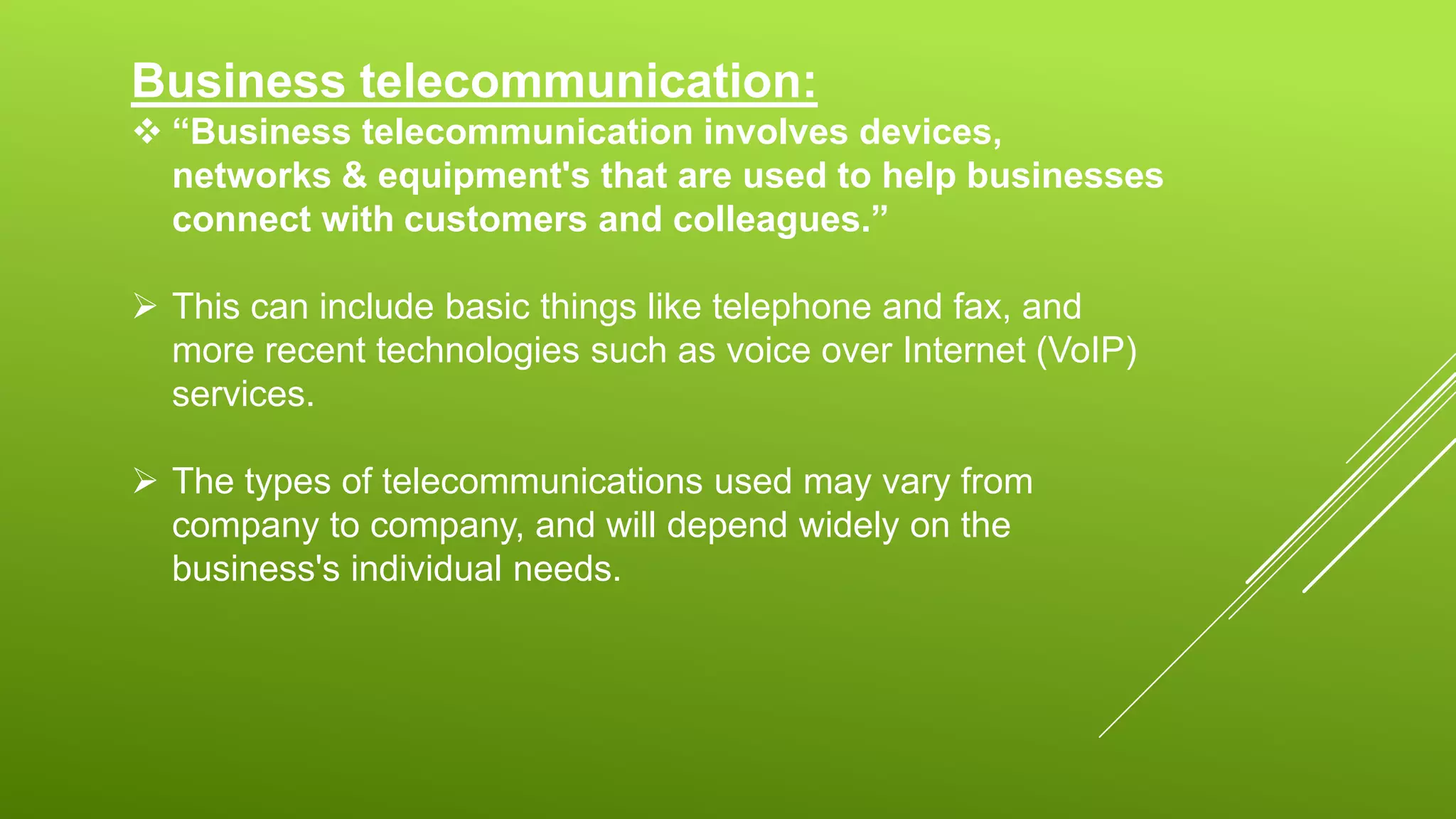 Telecommunication | PPTX